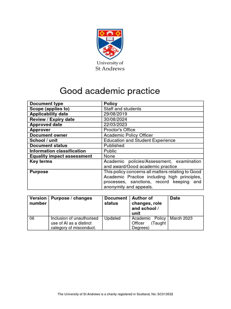 Good Academic Practice | PDF | Mitigating Factor | Academic Dishonesty