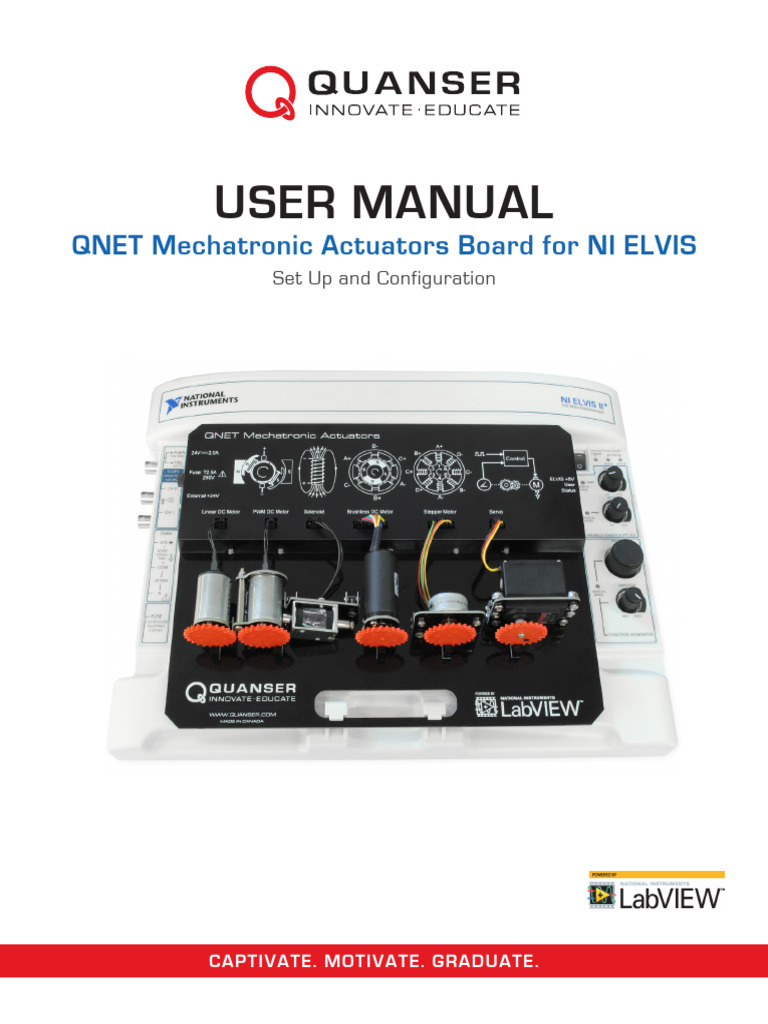QNET Mechatronic Actuators - User Manual | PDF | Electric Motor | Computer Engineering