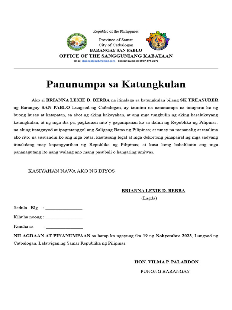 Panunumpa T | PDF