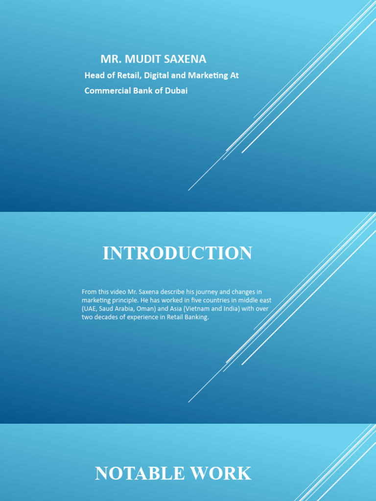 Mr. Mudit Saxena | PDF | Business