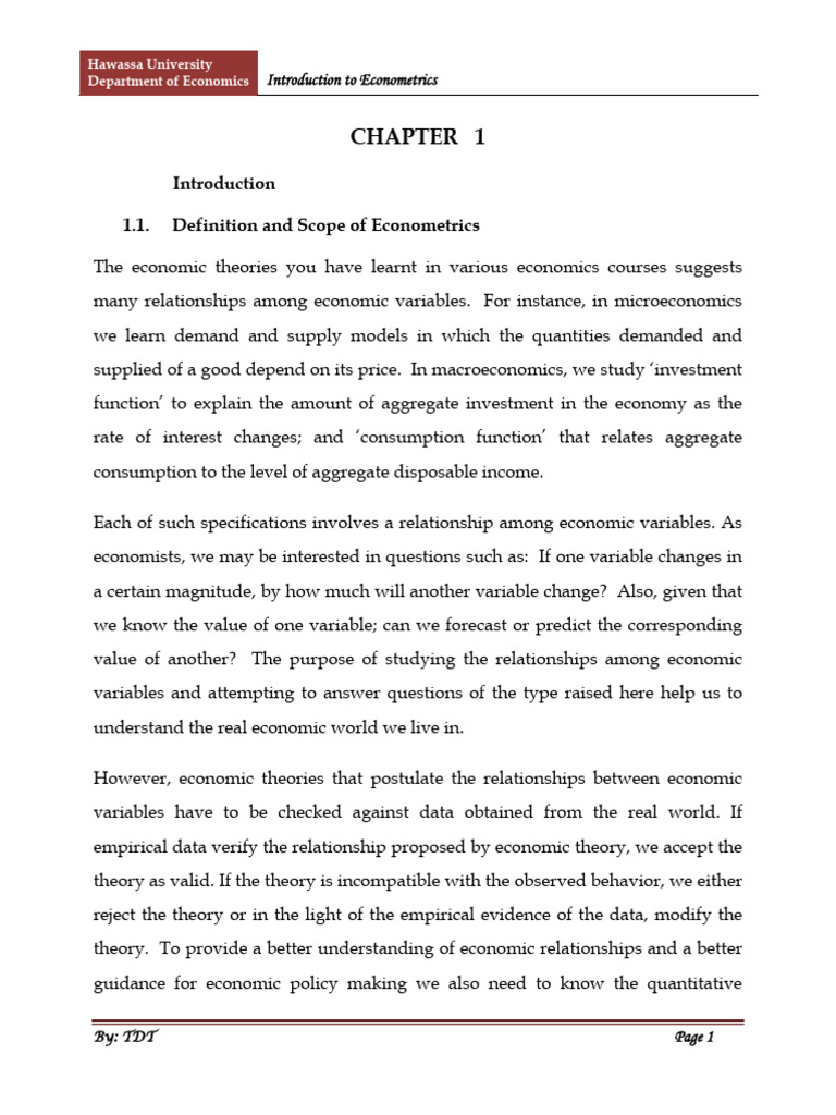 Introduction To Econometrics | PDF | Econometrics | Regression Analysis