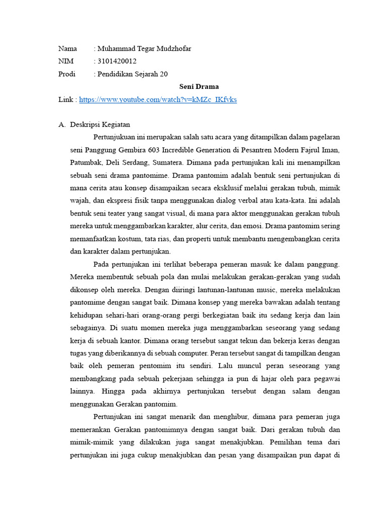 Tugas 3 - 3101420012 - Muhammad Tegar Mudzhofar | PDF | Kajian Bahasa ...