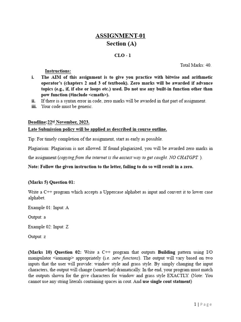 Assignment 1 FOP | PDF | Computer Program | Programming Assignment 1 FOP | PDF | Computer Program | Programming