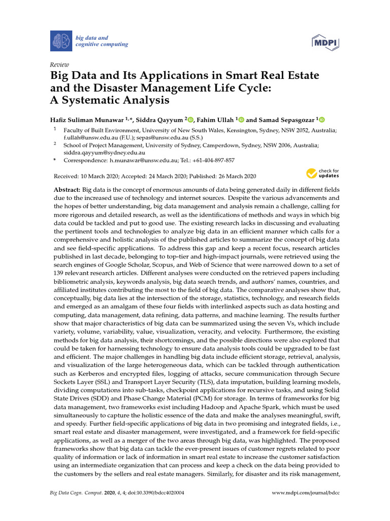 Big Data and Its Applications in Smart R | PDF | Big Data | Data