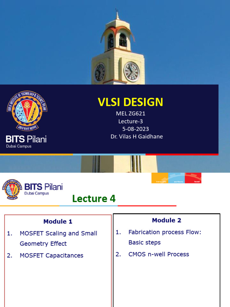 MEL ZG621 VLSI DESIGN (Lect 3) | PDF | Mosfet | Field Effect Transistor