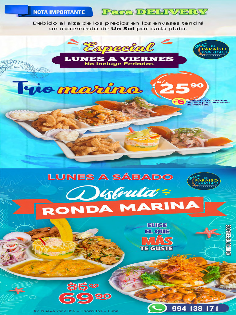 Carta El Paraiso Marino 2020 | PDF