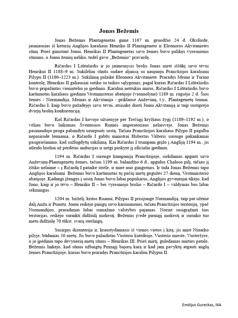 Jonas Bežemis | PDF