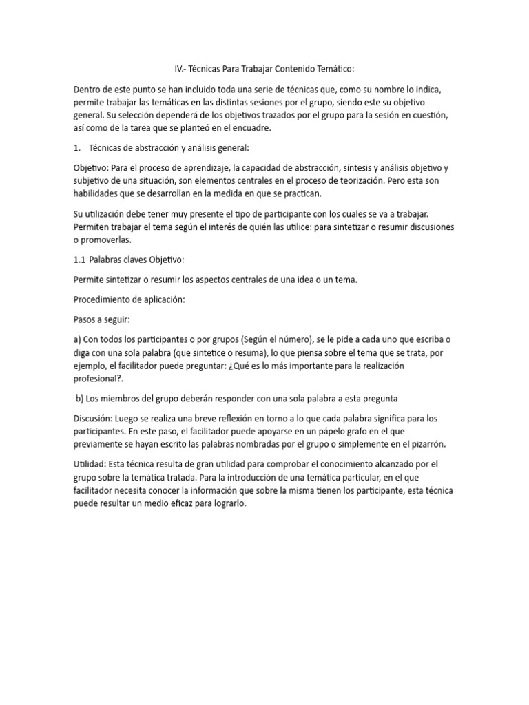 Tecnicas de Contenido - Equipo 1 - Chicle Bomba | PDF | Abstracción ...