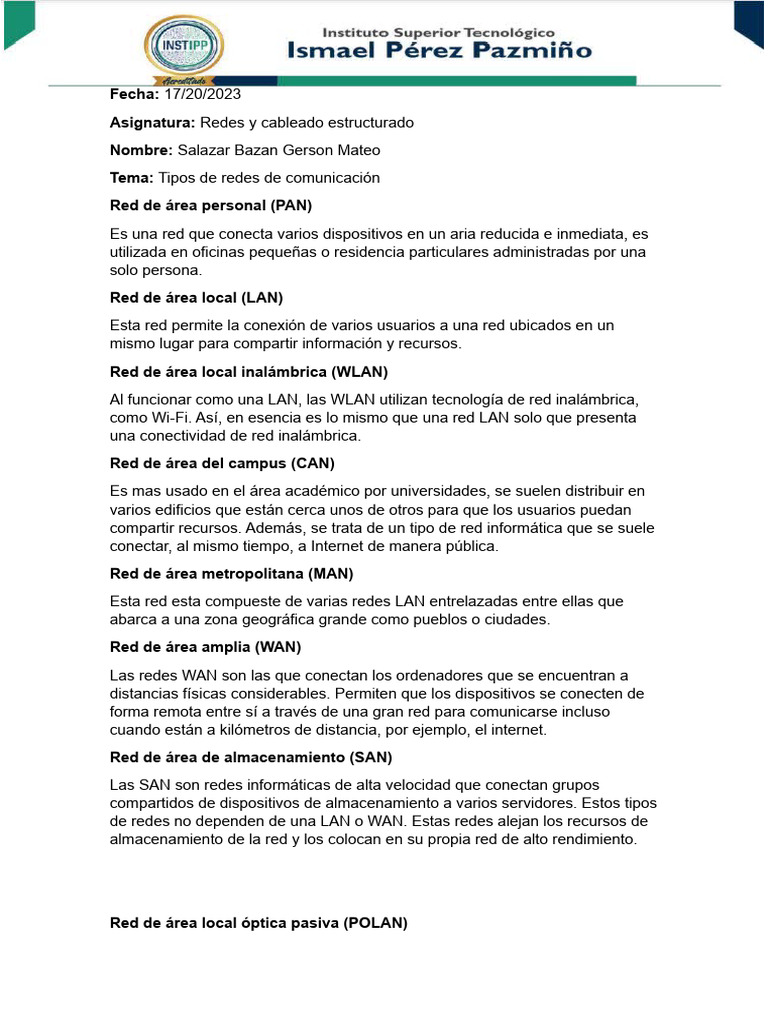 Tipos de Redes | PDF | Red de computadoras | Red privada virtual