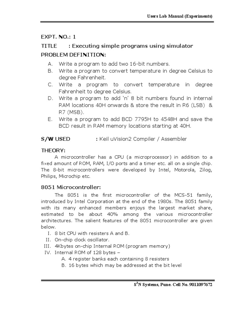 User Manual Experiments) | PDF | Random Access Memory | Microcontroller