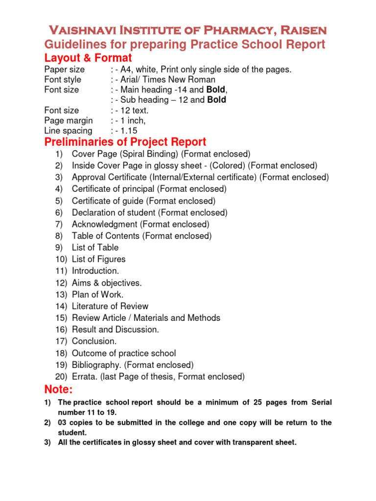 Guidelines For Preparing Project Report | PDF | Page Layout | Written Communication