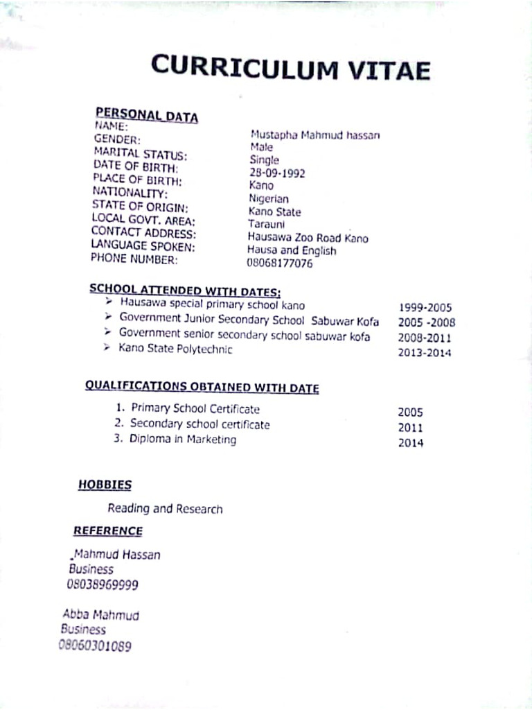Mustapha Documents | PDF