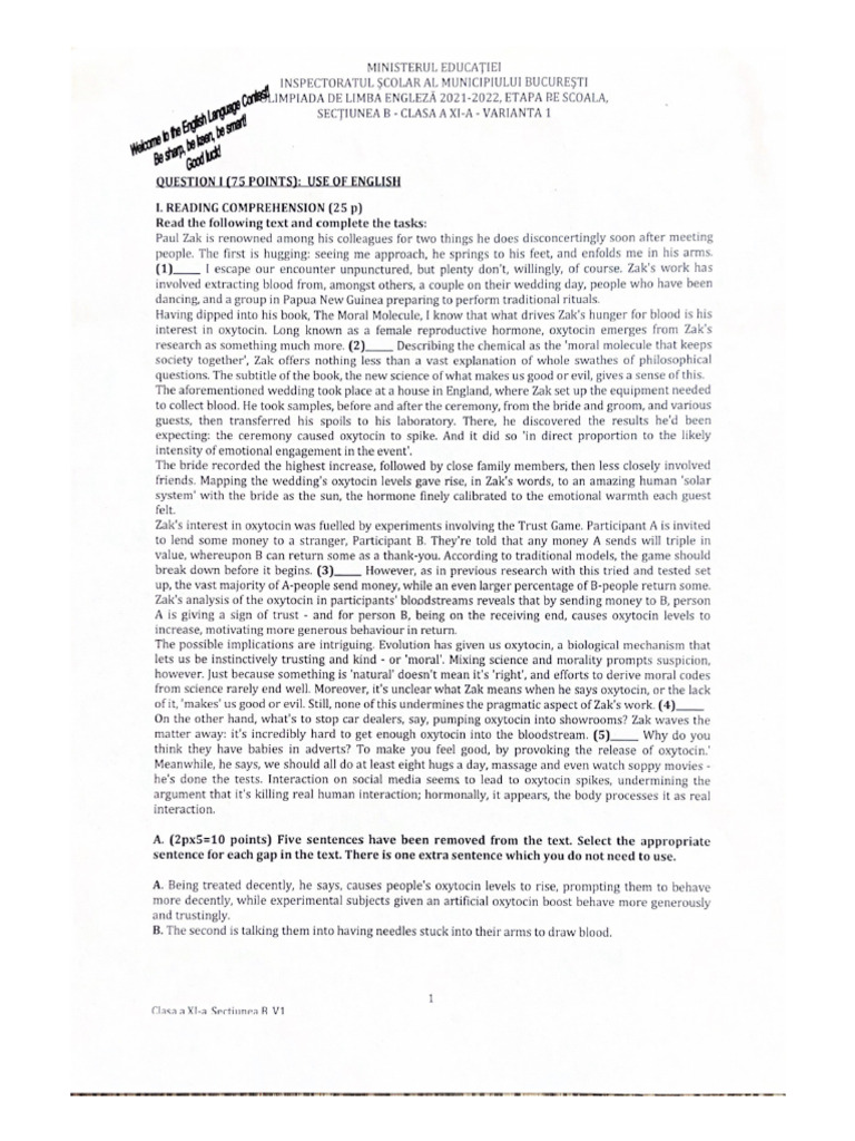 Olimpiada Eng B | PDF