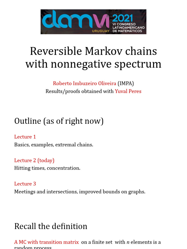 MCcourse Lecture2 | PDF | Markov Chain | Eigenvalues And Eigenvectors