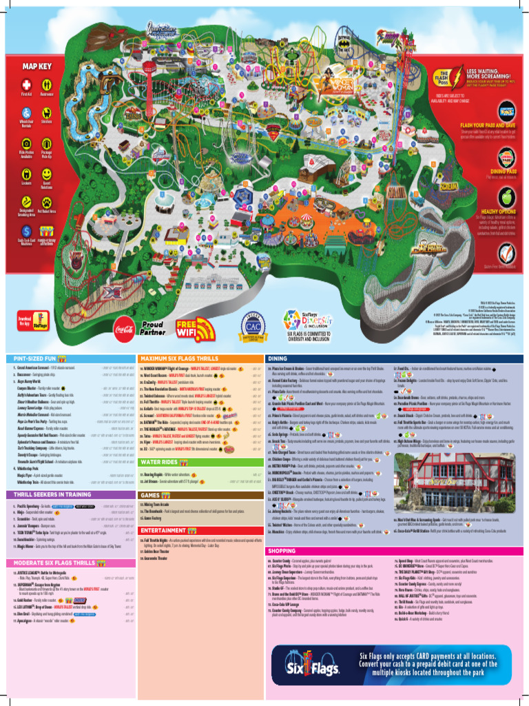 SixFlagsMagicMountain Park Map 2023 | PDF | Foods