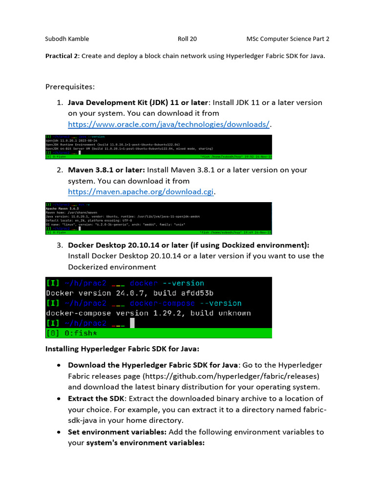 Practical 2 Create and Deploy A Block Chain Network Using Hy | PDF | Java (Programming Language ...