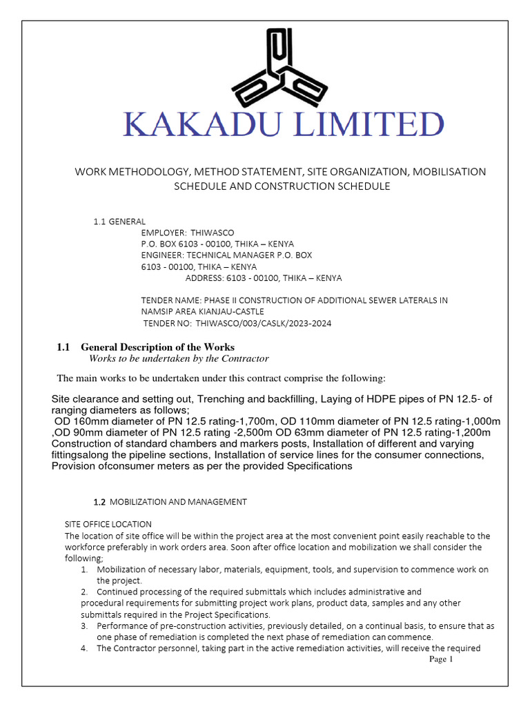 WORK PLAN METHODOLOGY Phase2 | PDF | Pipe (Fluid Conveyance) | Plumbing