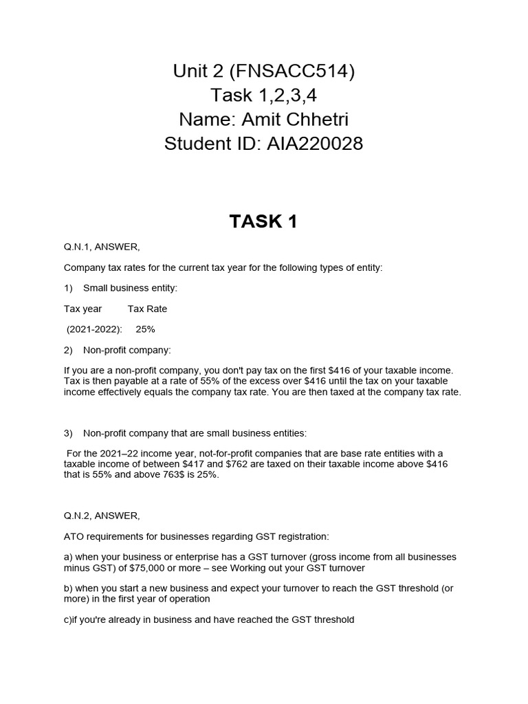 FNSACC514 Amit Chhetri | PDF | Financial Statement | Debits And Credits