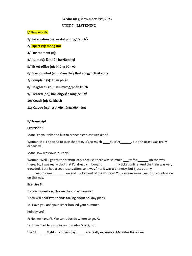 Unit 7 Listening B1 Pdf