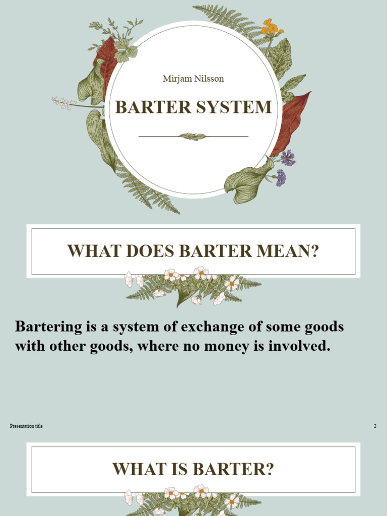 Barter System | PDF