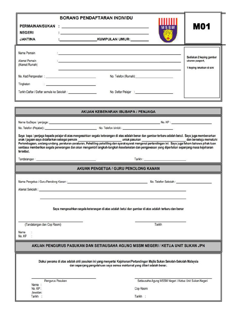 Borang M01 | PDF
