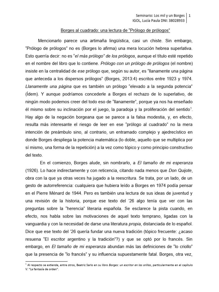 TP Borges Prólogo de Prólogos | PDF | Ficción general