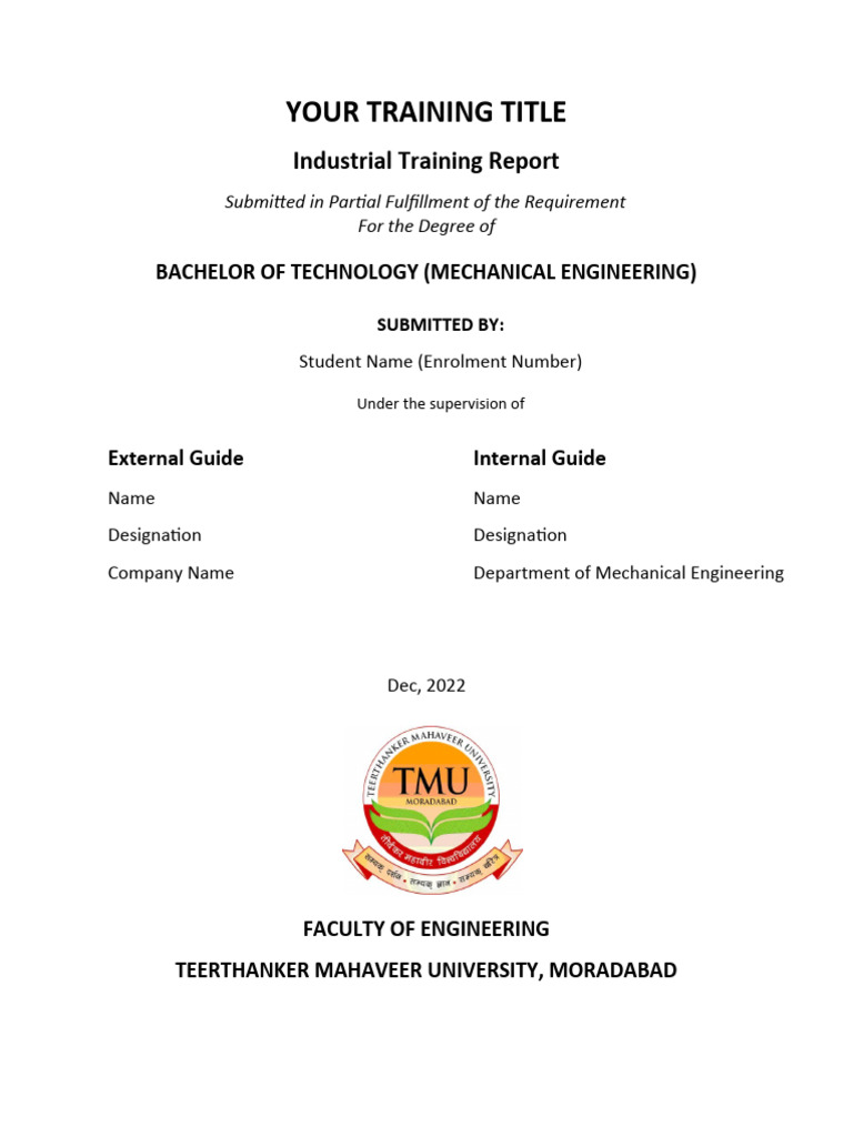 Training Report Format and Guidelines | PDF | Hardware Description ...