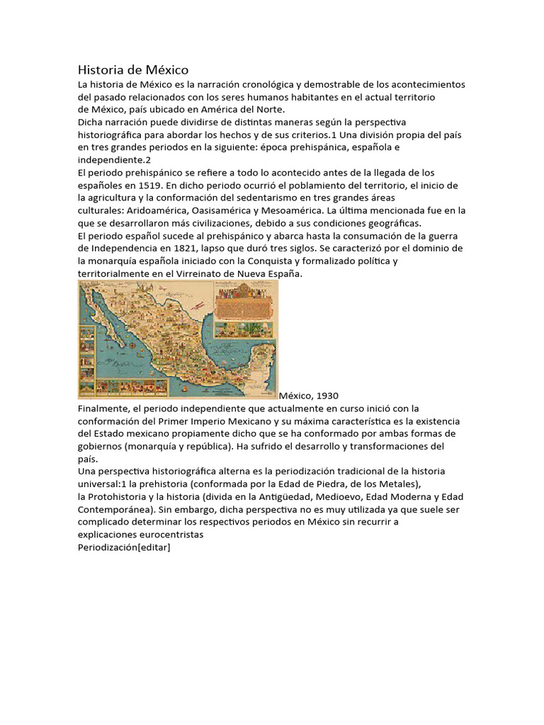 Historia de México: Tres Periodos Clave | PDF | México | Mesoamérica