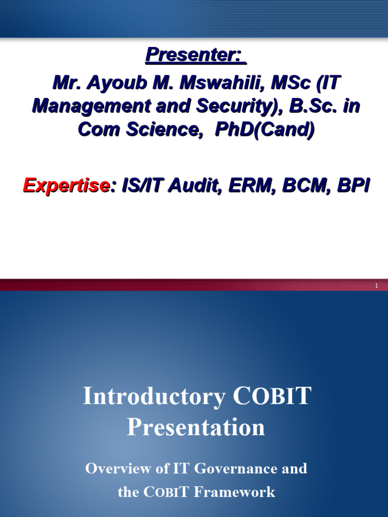 SESSION FIVE-cobit Introduction | PDF | Cobit | Governance