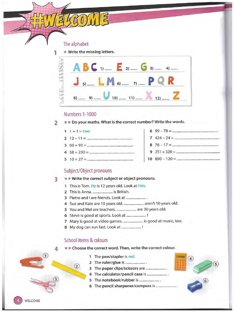 #English 1 - #Welcome + #1 - Workbook | PDF | Chair | Home