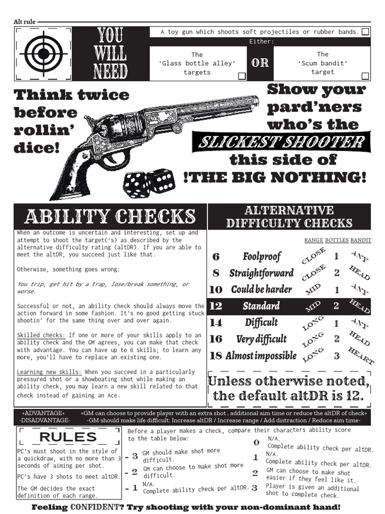 Frontier Scum Alt Rules | PDF