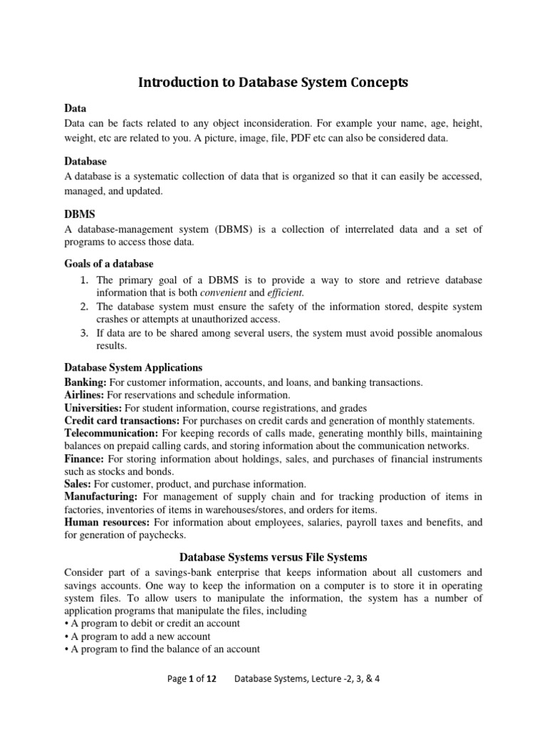 Introduction To Database System | Download Free PDF | Databases | Conceptual Model