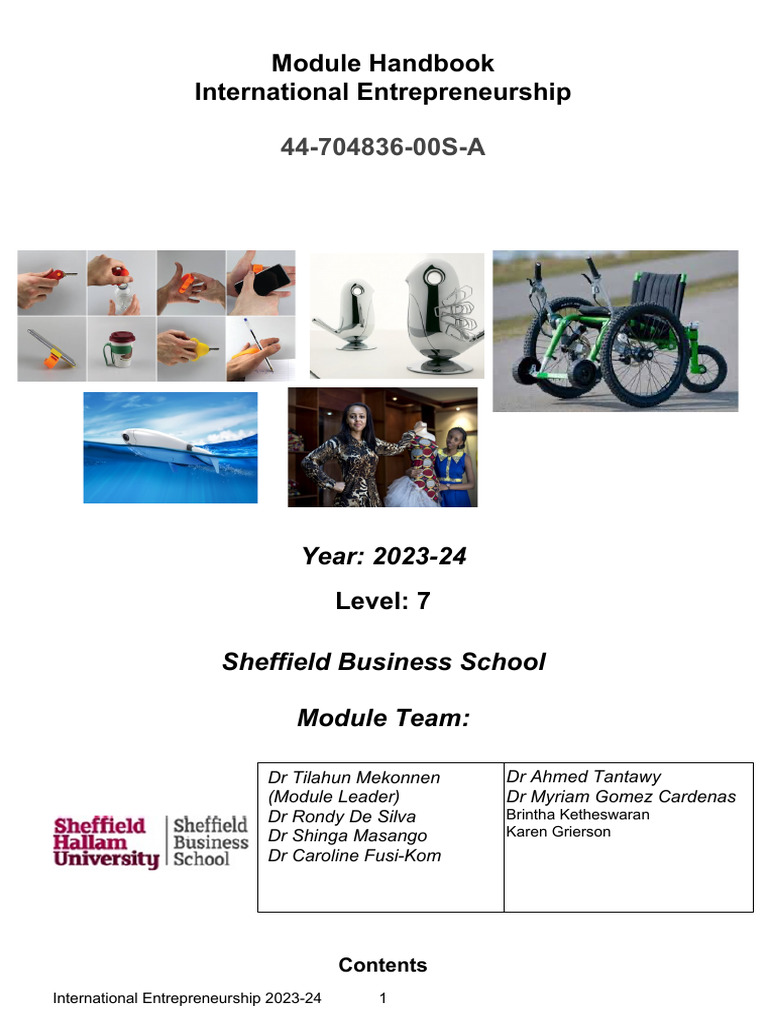 2023-24 S1 International Entrepreneurship Module Guide | PDF ...