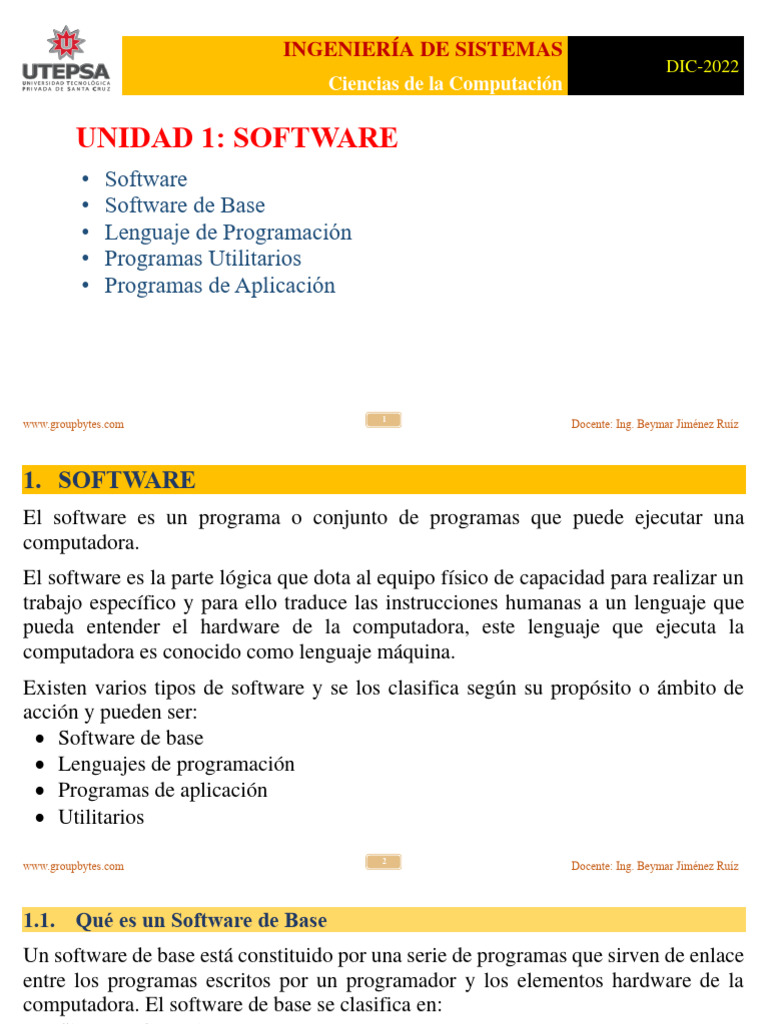Unidad 1 Software | PDF | Programación | Programa de computadora