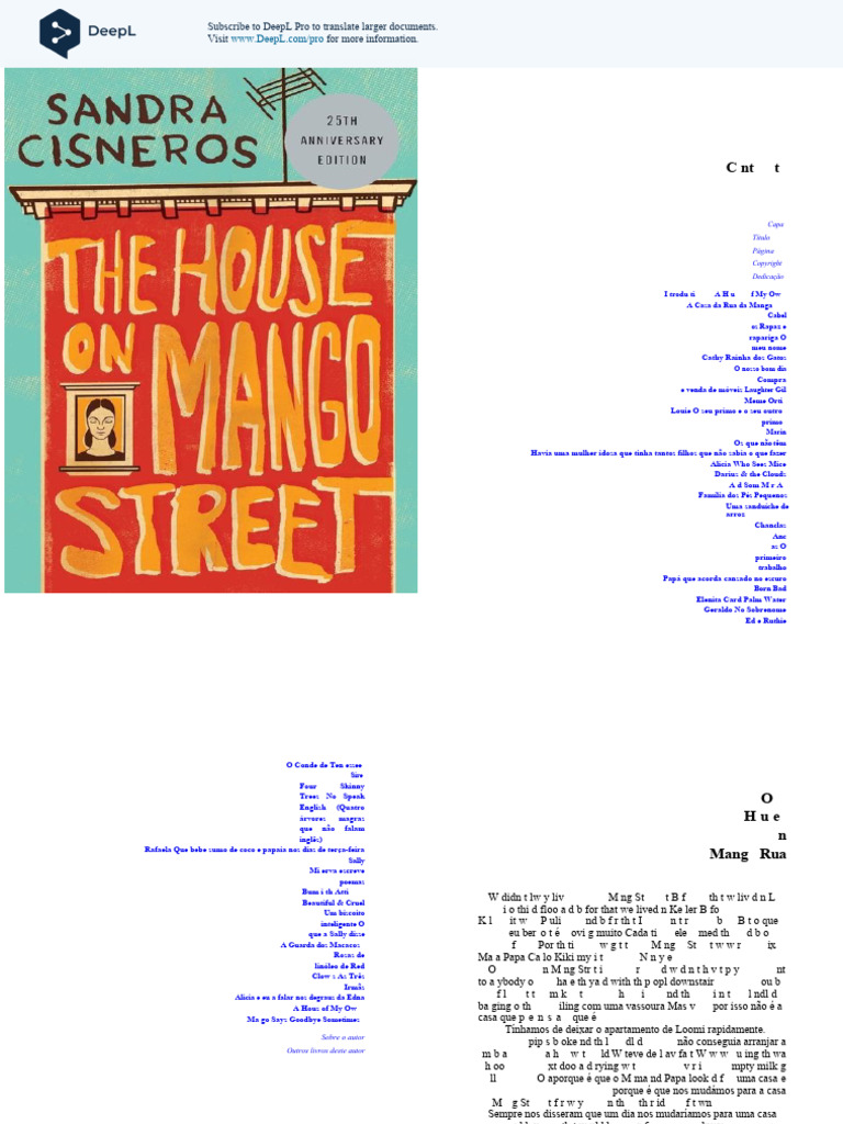 The House On Mango Street - Sandra Cisneros CORTADO PT | PDF