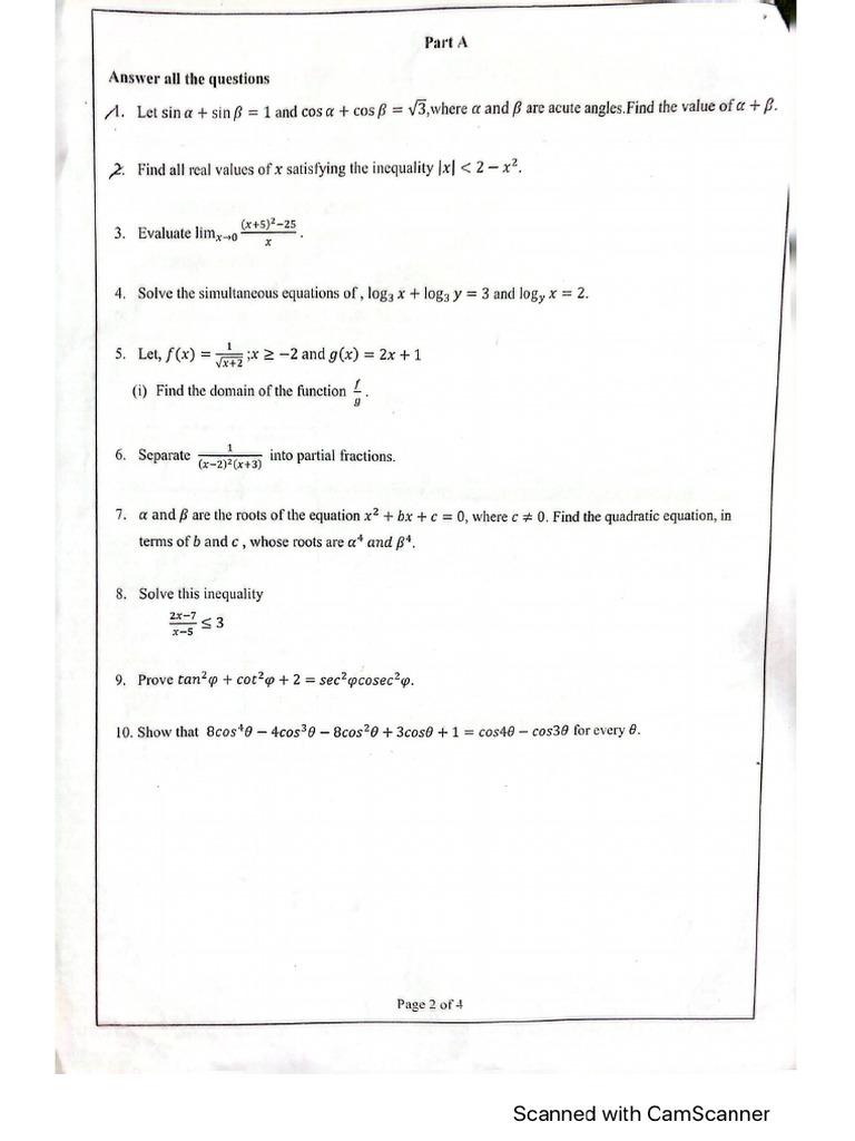 Combined Mathematics | PDF