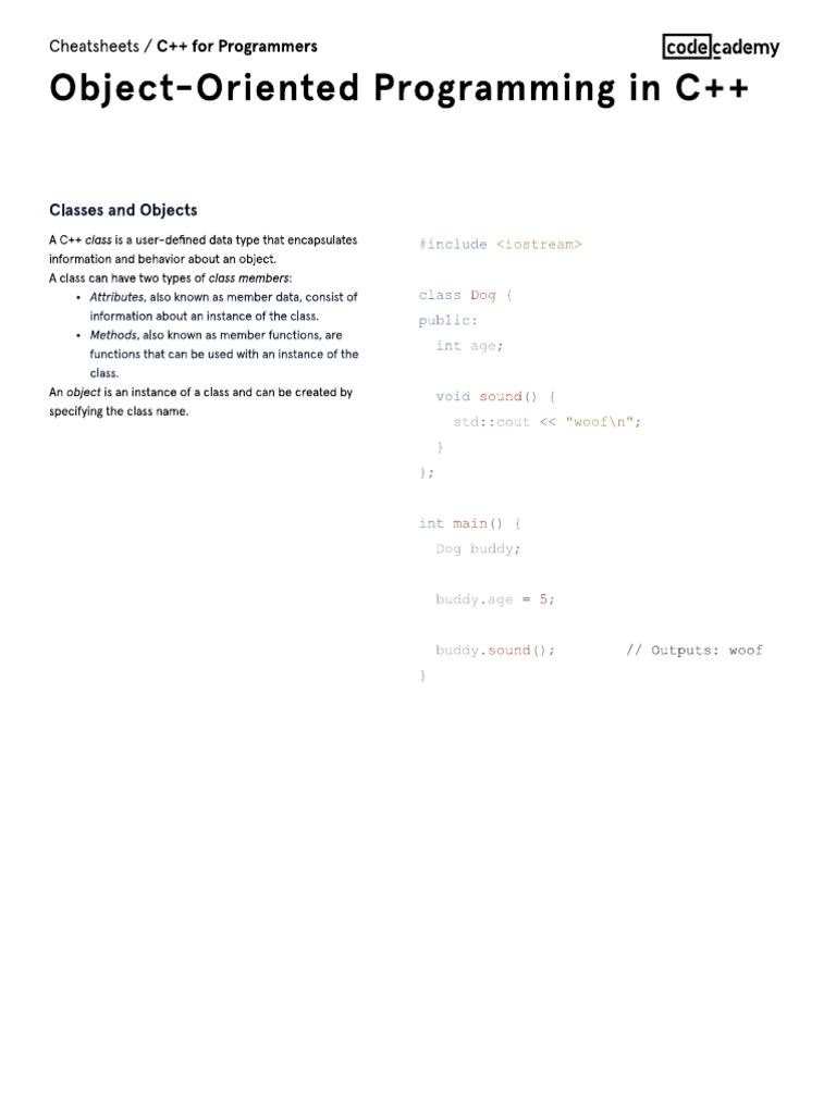 Oops Cheatsheet | PDF Oops Cheatsheet | PDF
