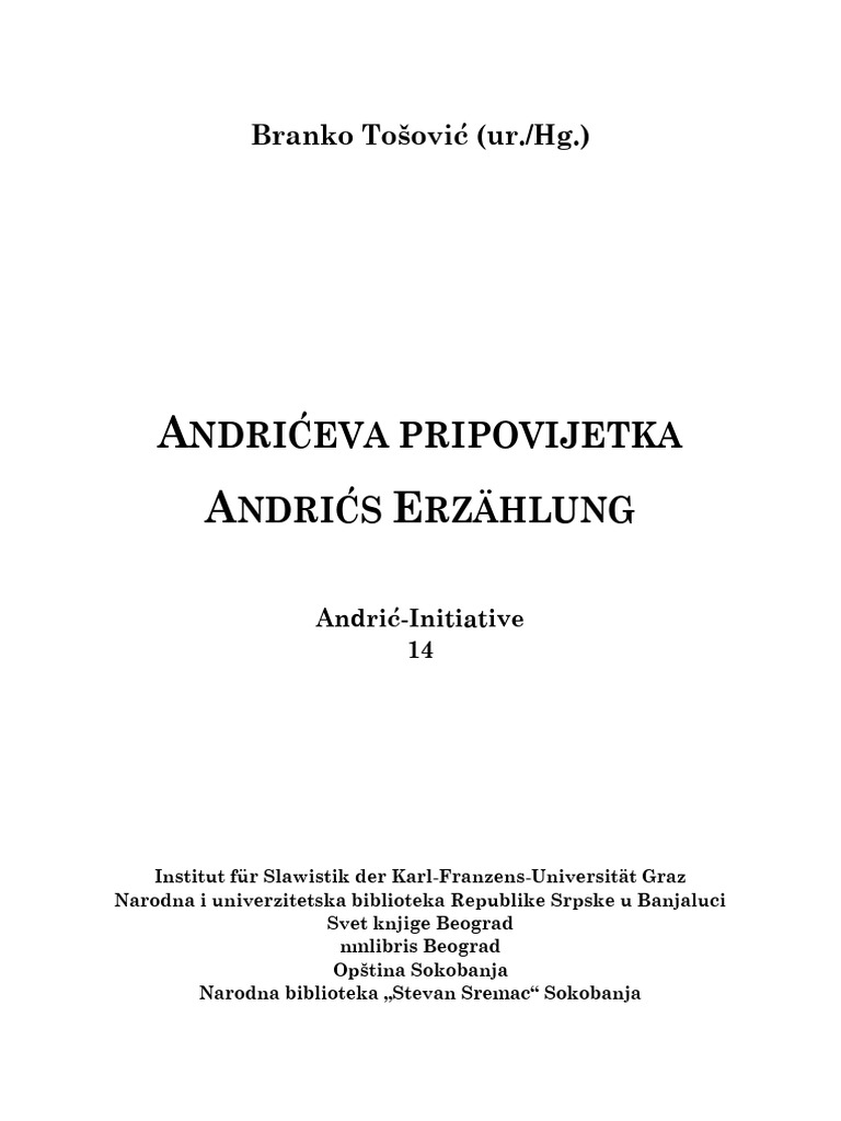 Tosovic Andriceva Pripovijetka 2022 Osnovne Strane | PDF