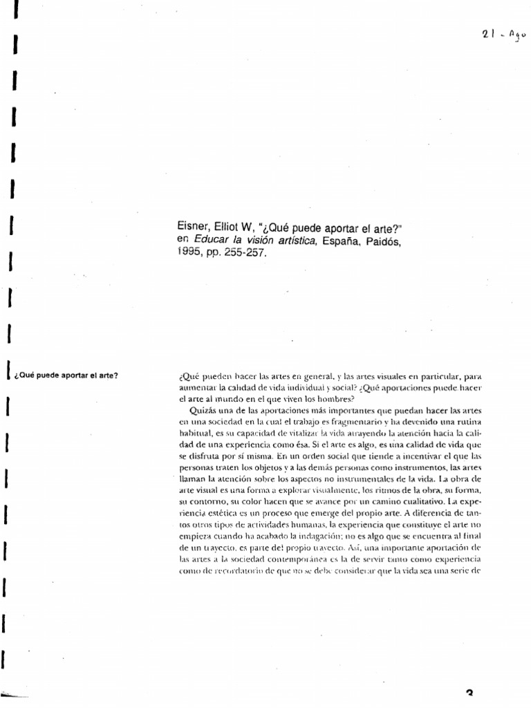 Elliot Eisner Aportes Del Arte y Contextos de Eval | PDF | Evaluación ...