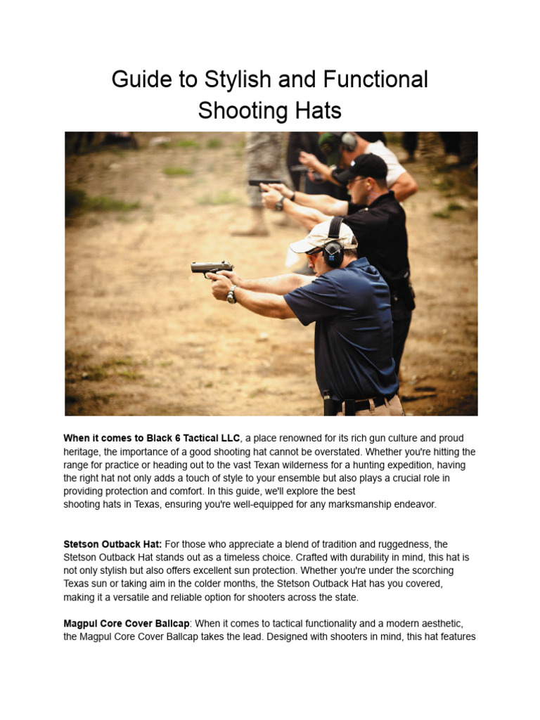 Guide To Stylish and Functional Shooting Hats | PDF | Fashion | Clothing