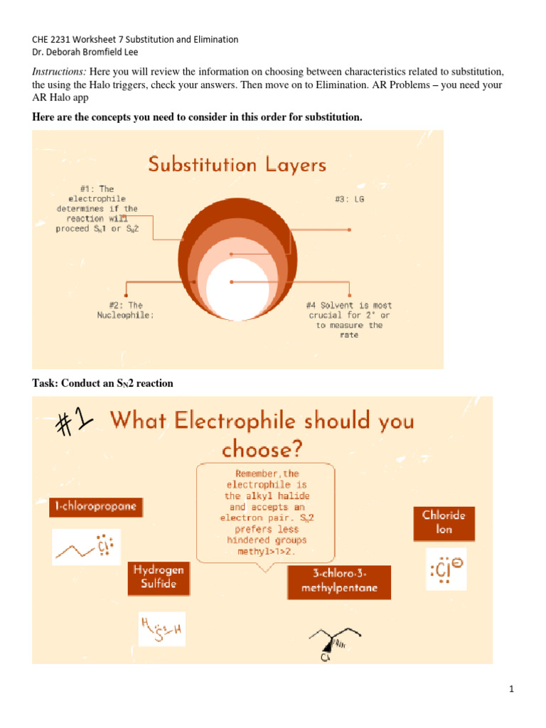 2021 CHE 2231 WK 7 Sub Elimination Worksheet V2 | PDF | Physical ...