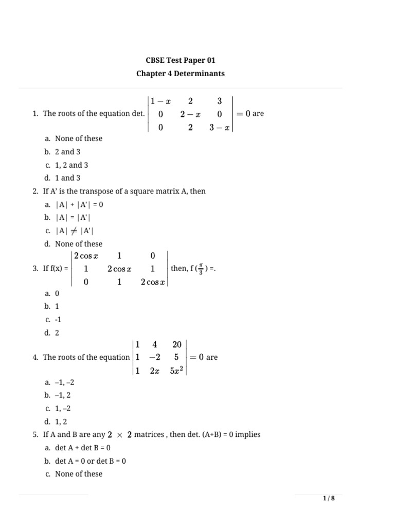 Determinants | PDF | Determinant | Matrix (Mathematics)
