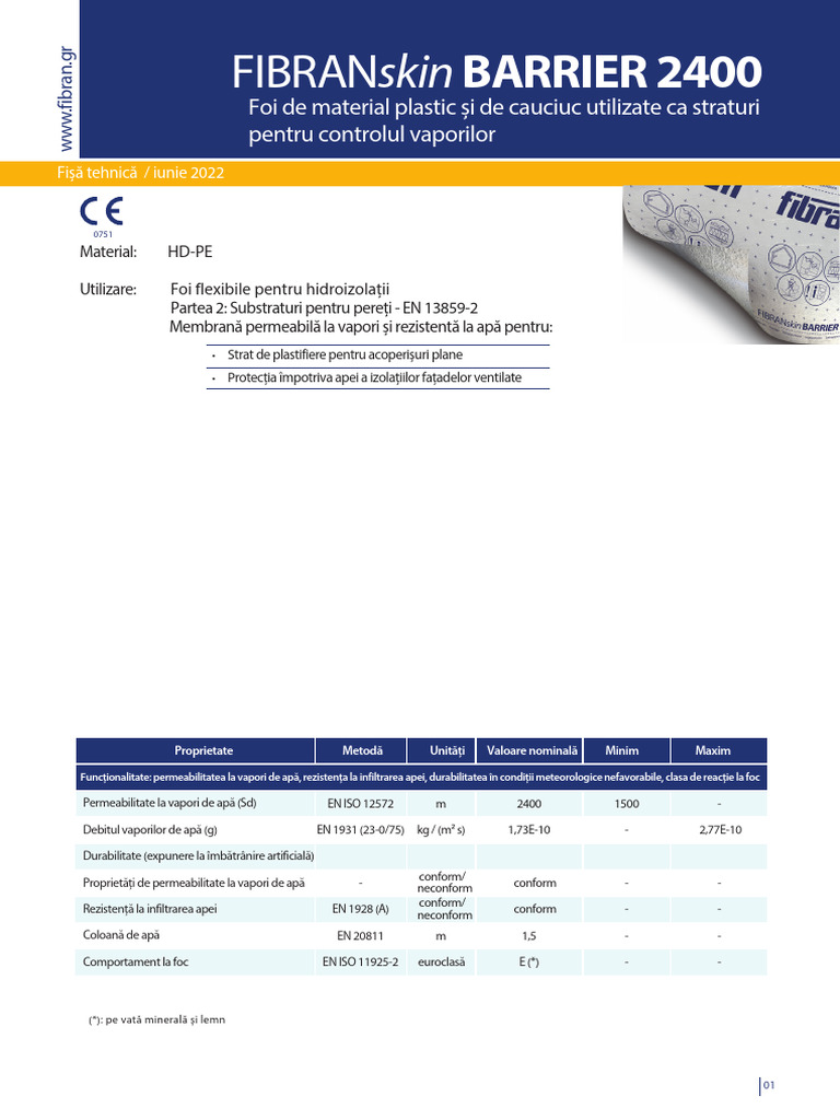 Tds Fibran Skin Barrier-2400.En | PDF