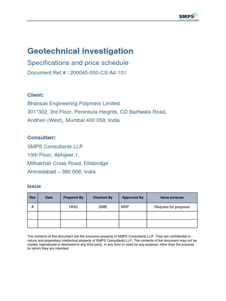 200045-000-CS-A4-101 Geo Tech Investigations | PDF | Geotechnical ...