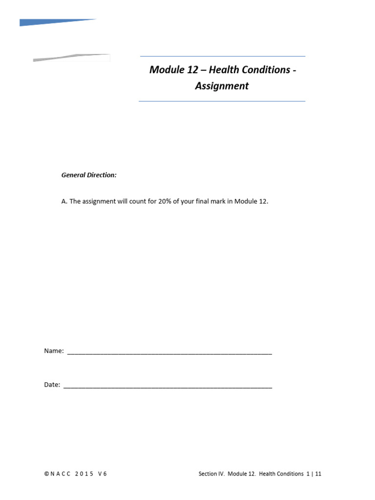 Module 12: Health Conditions Assignment | PDF | Respiratory Diseases ...