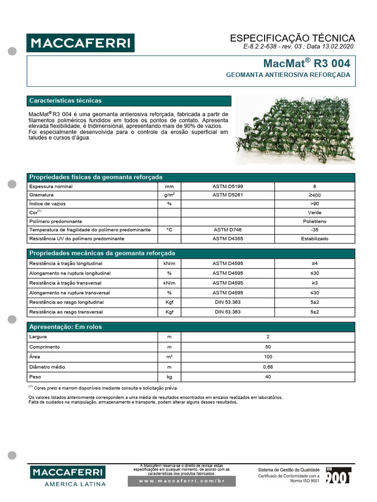 TDS BR MacMat R3 004 PT | PDF | Polímeros | Ciências Físicas