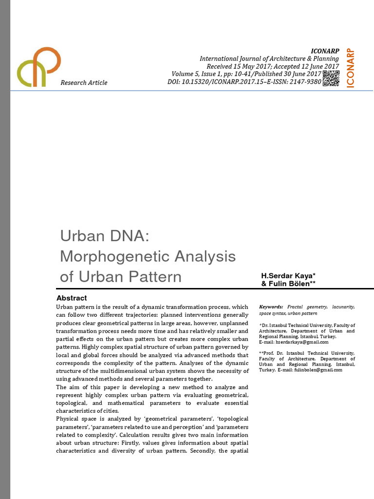 Urban DNA Morphogenetic Analysis of Urban Pattern | PDF | Fractal ...