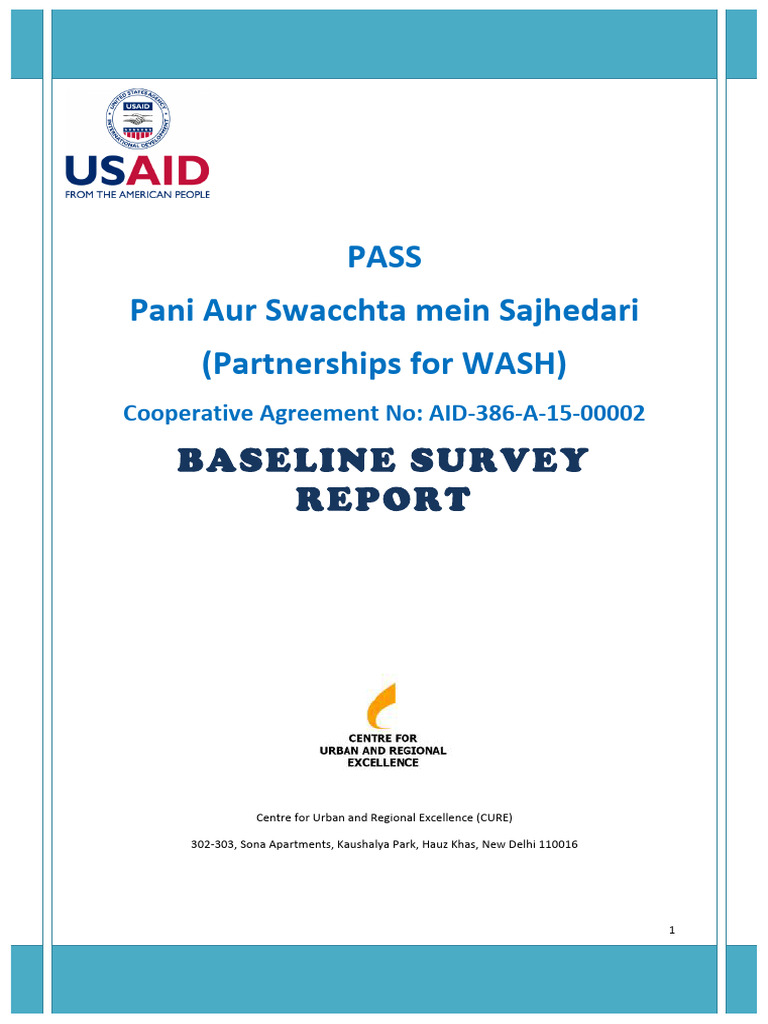 Baseline Survey Report PASS | PDF | Wash | Slum