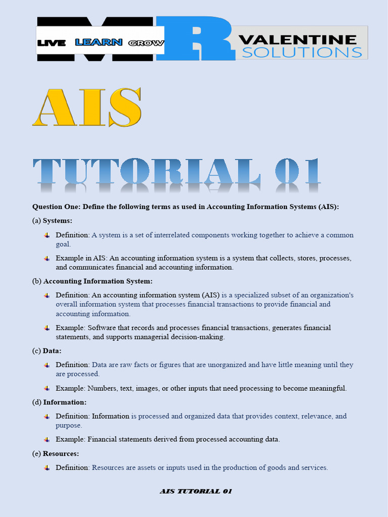 Ais Solved Tutorial 001 Mrvalentine | PDF | Information | Logistics