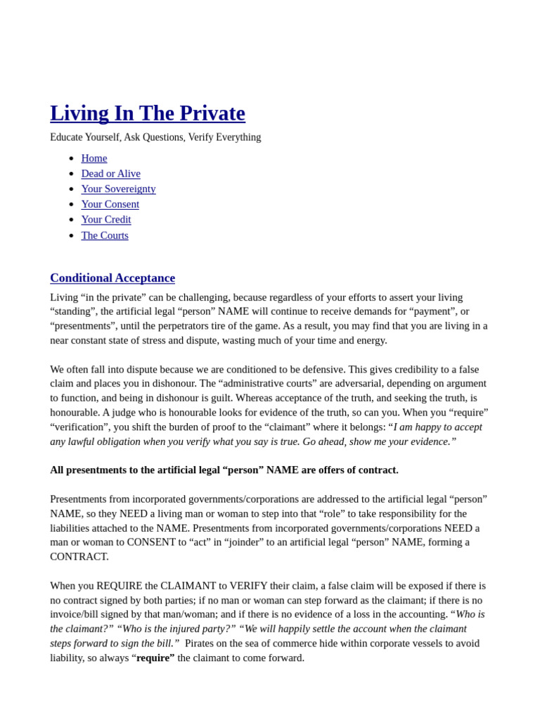 Raw Conditional Acceptance | PDF | Plaintiff | Plea